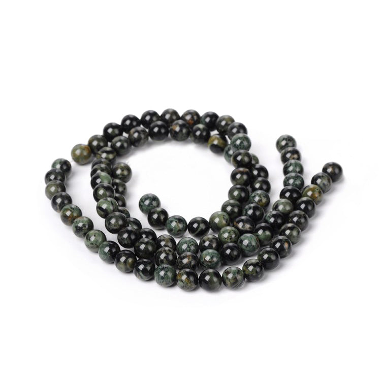 Kambaba Jasper Beads, Green Color, Semi-Precious Stone – Bead Lot