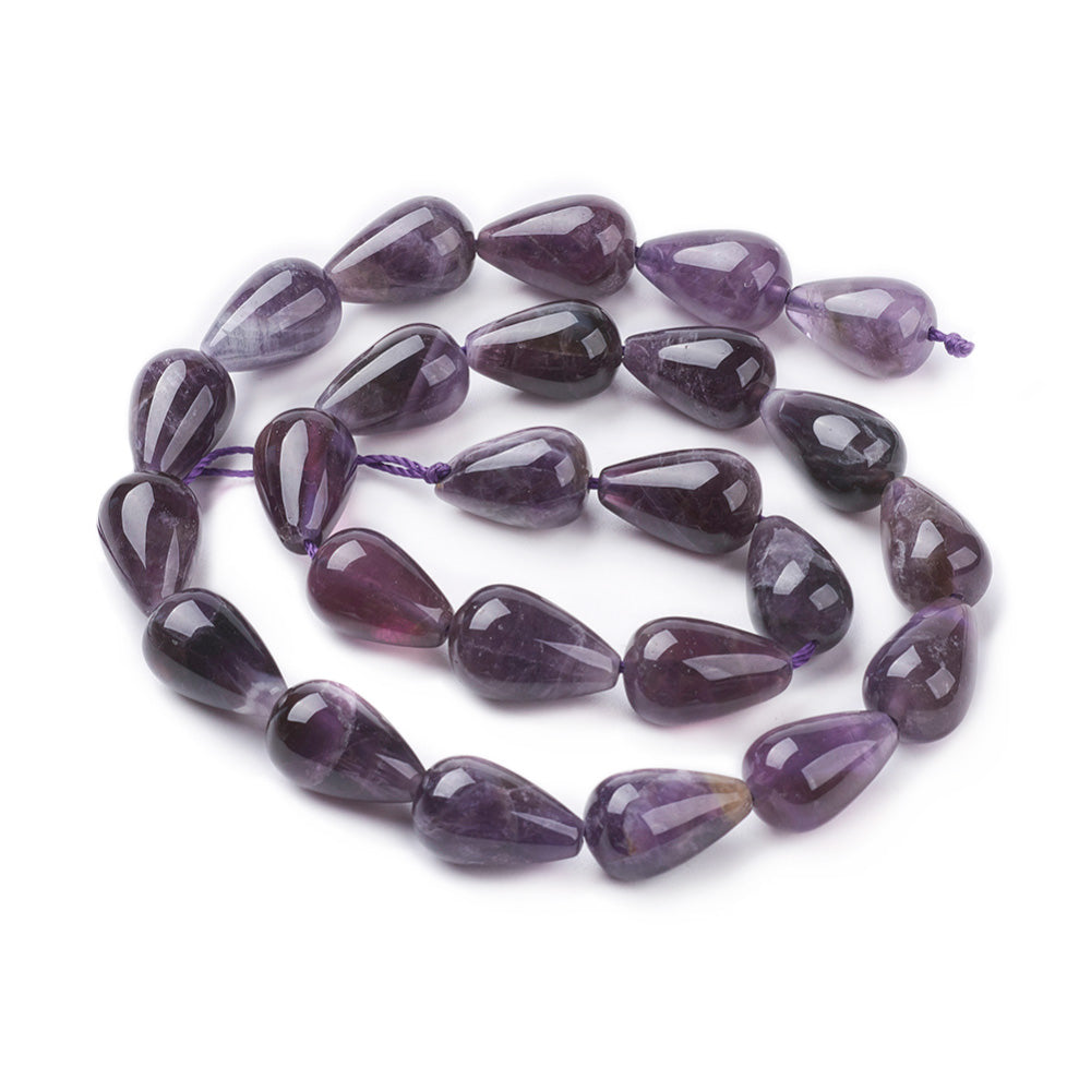 Amethyst Beads, Semi-Precious Stone, Teardrop, 16x10mm – Bead Lot