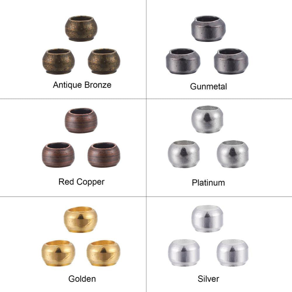 Brass Crimps, DIY Kit, Multi-Color, 2-2.5x1.2mm, 2620pcs – Bead Lot