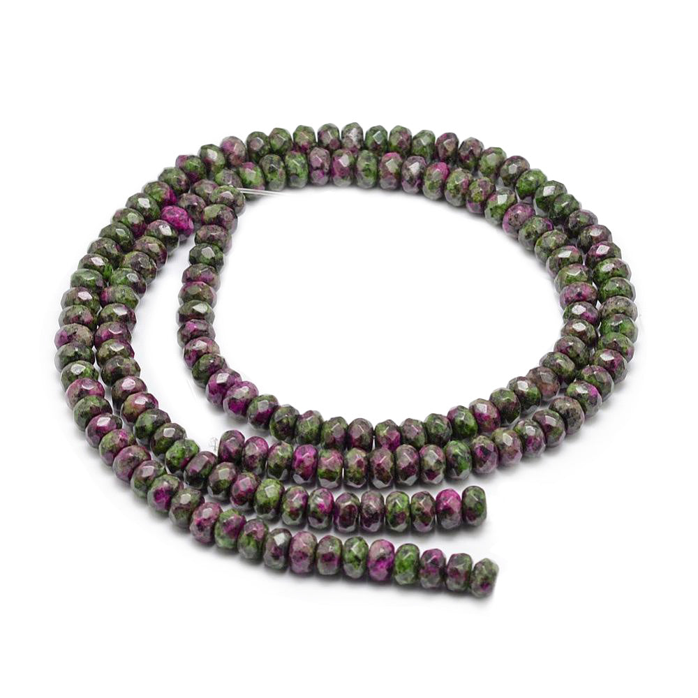 Faceted Ruby Zoisite Beads, Rondelle, 8x5mm – Bead Lot