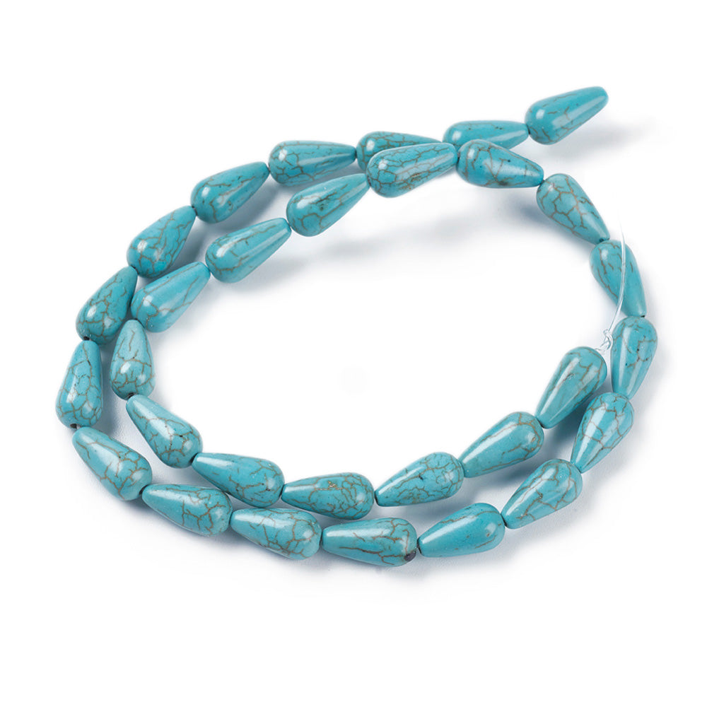 Synthetic Turquoise Beads, Teardrop, 14x7mm – Bead Lot