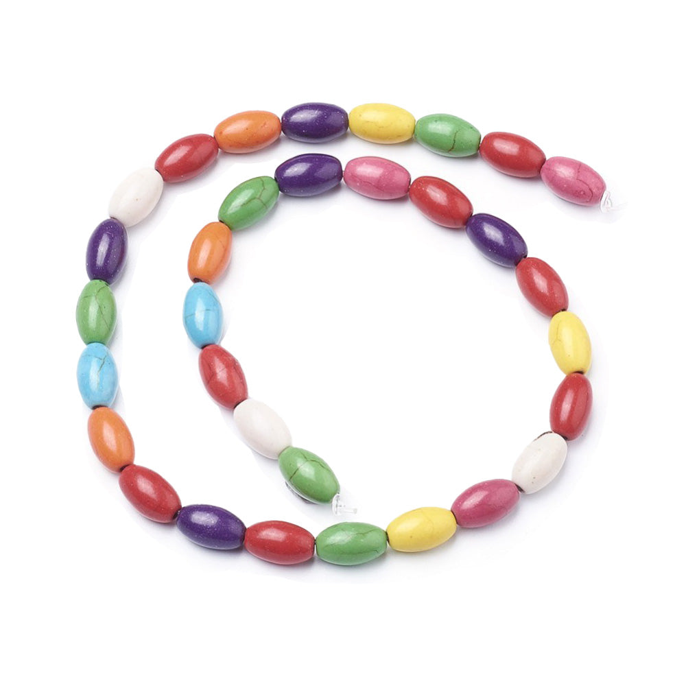 Synthetic Turquoise Rice Beads, Mixed Color, 12x7mm – Bead Lot